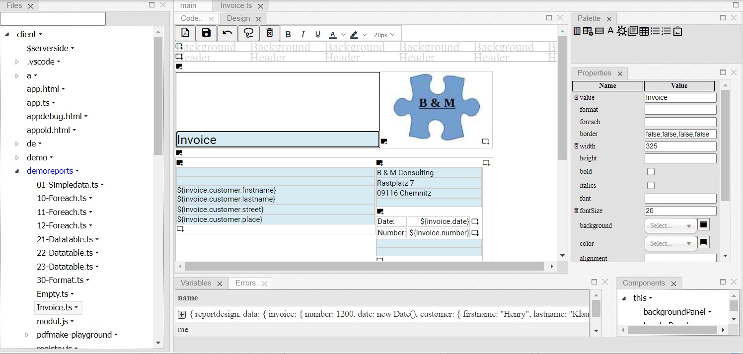 GitHub - uwei/jassijs-reporteditor: reporteditor for pdfmake
