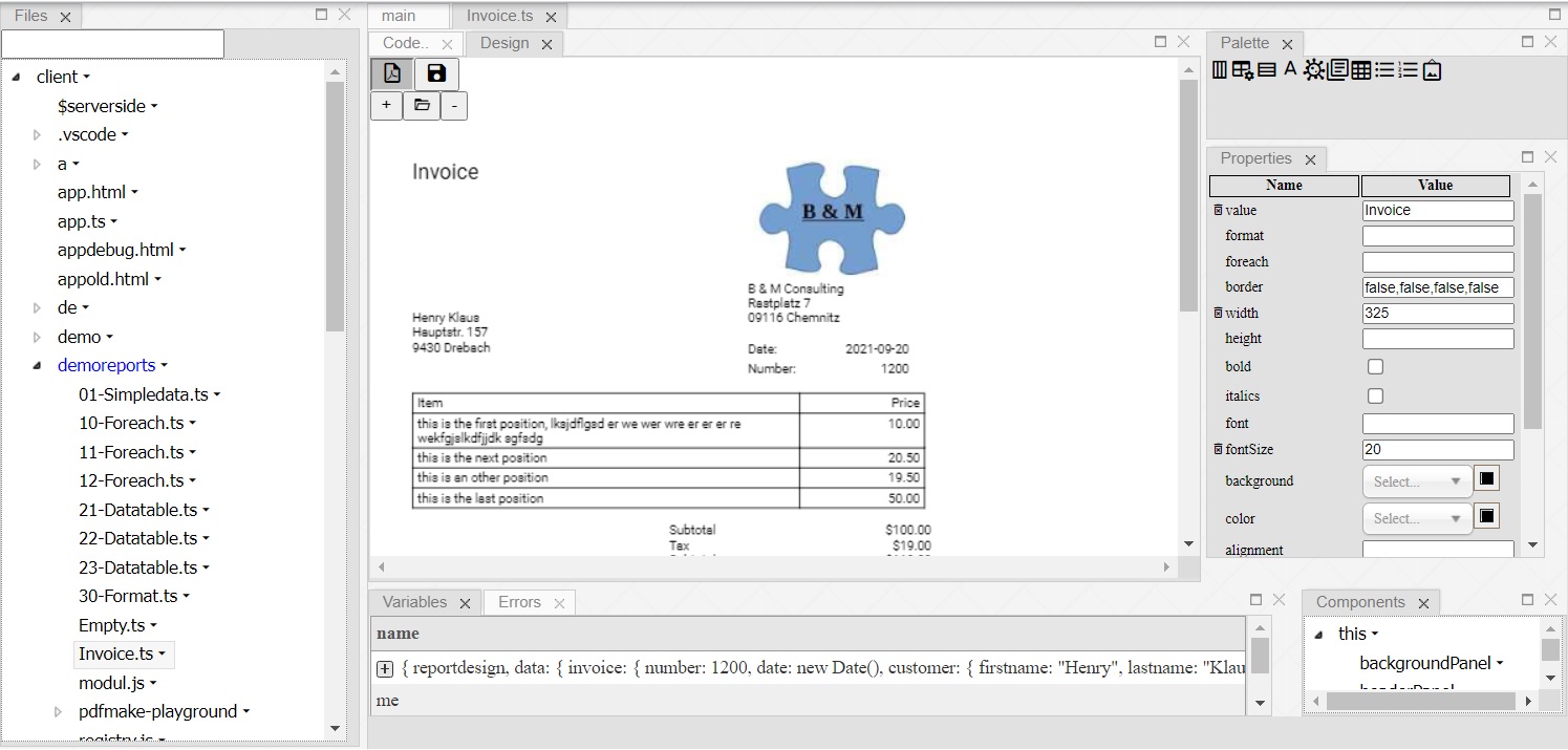 GitHub - uwei/jassijs-reporteditor: reporteditor for pdfmake